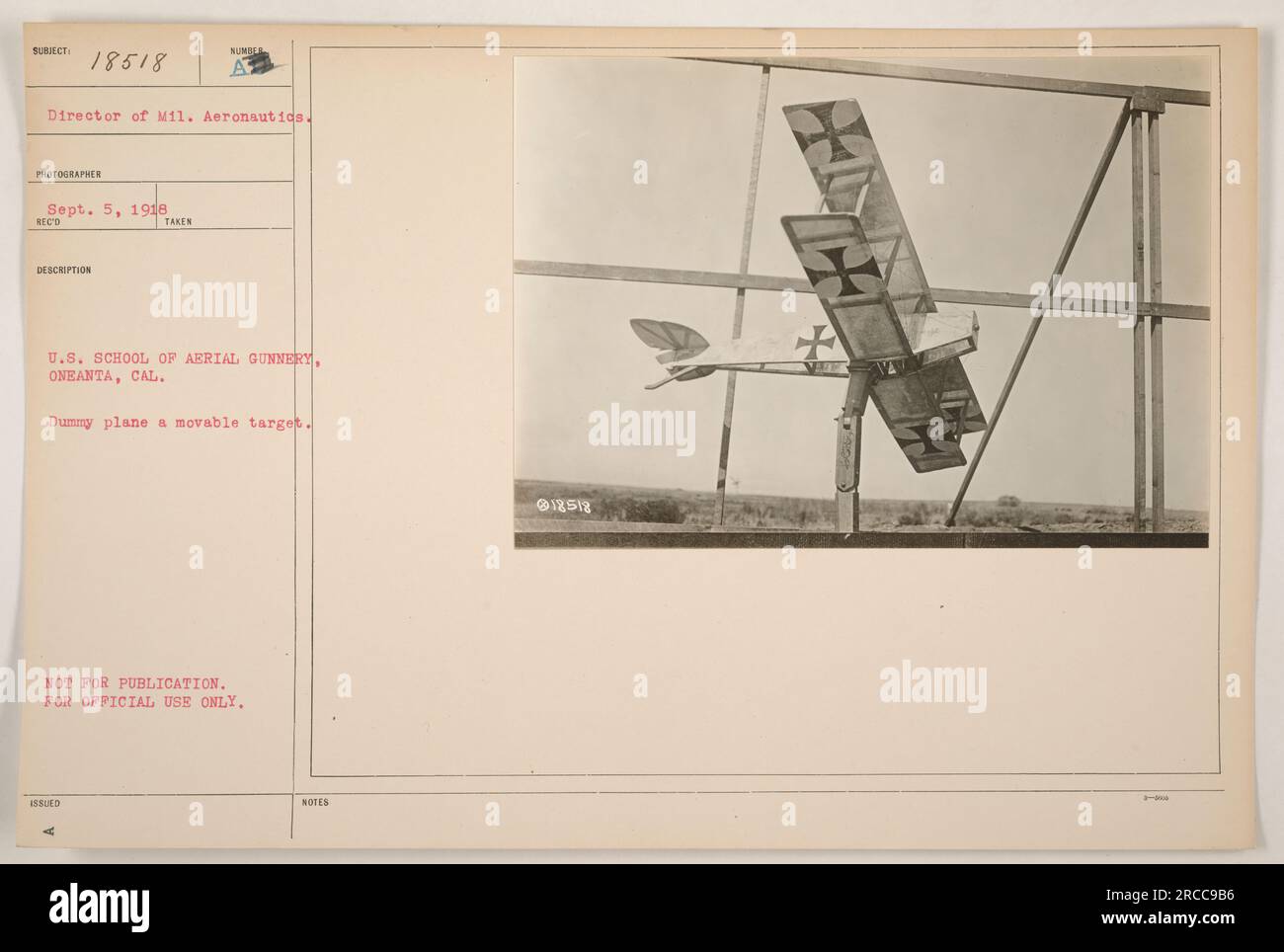 A dummy plane being used as a movable target for aerial gunnery ...