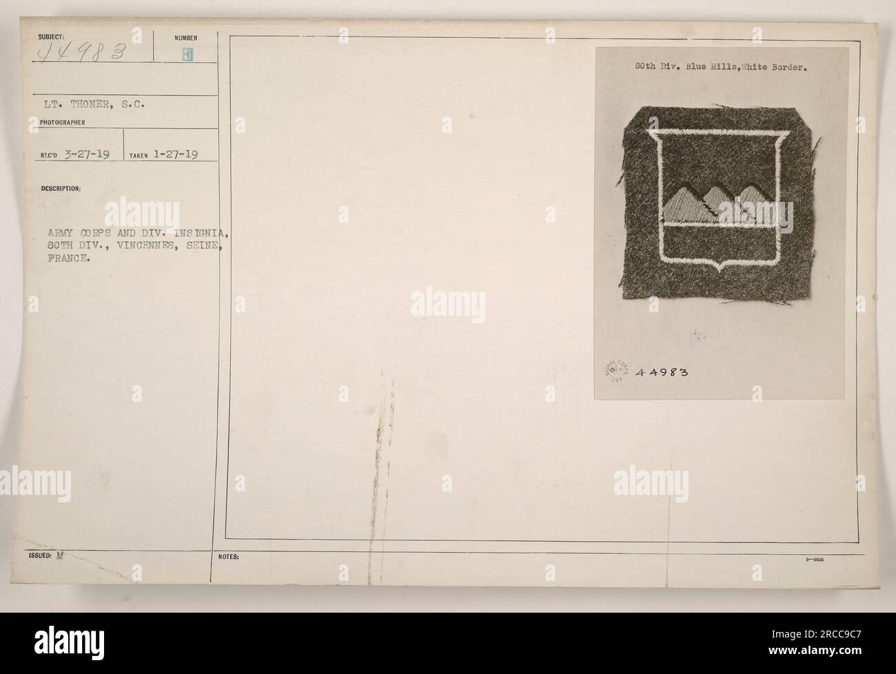 80th division insignia hi-res stock photography and images - Alamy