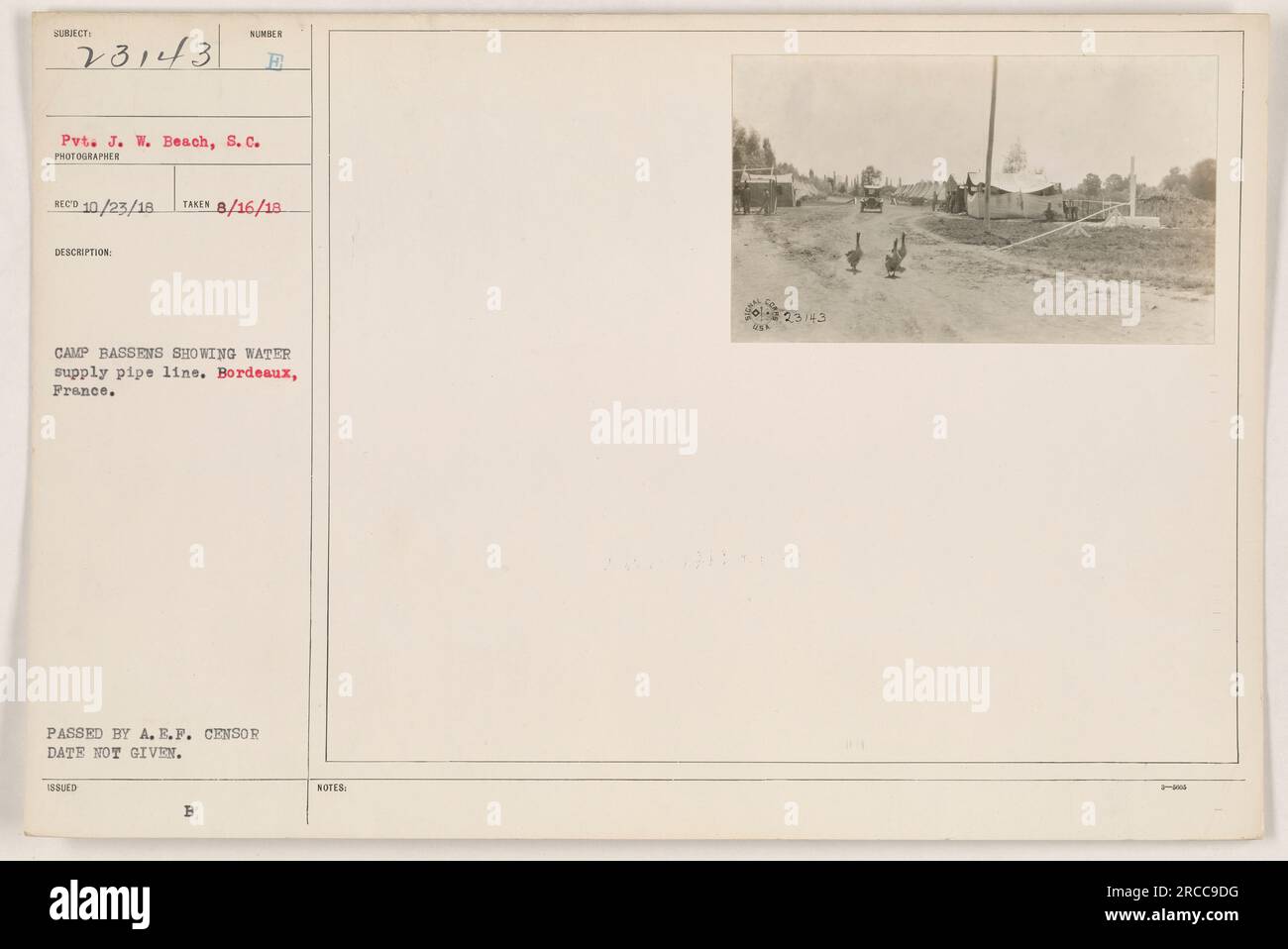 Pvt. J. W. Beach from the S.C. division, photographed on August 16 ...