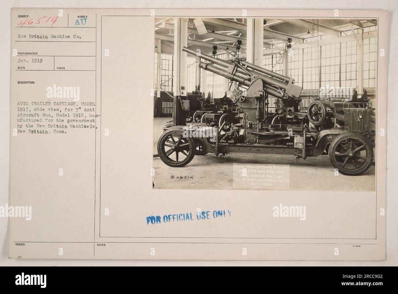 Anti-trailer carriage, model 1917, developed by New Britain Machine Co ...