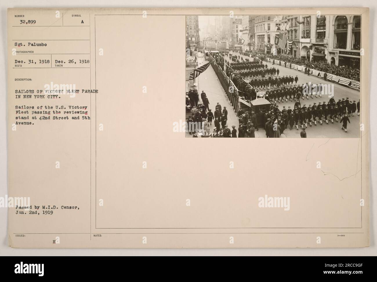 Sailors of the U.S. Victory Fleet parading in New York City. The photo ...