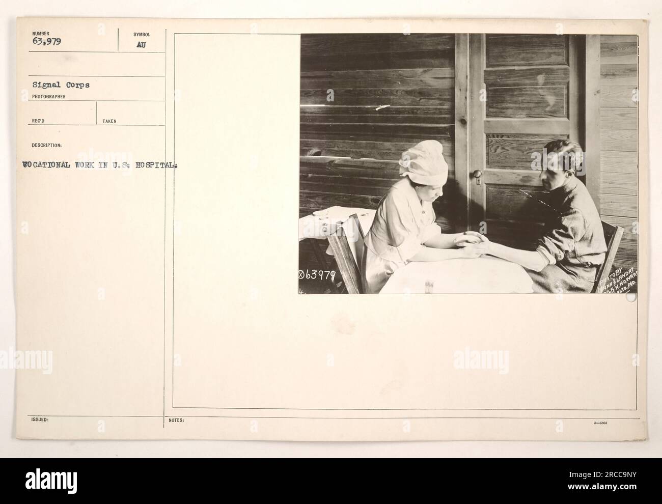 Soldiers participate in vocational work at U.S. Hospital Number 63,979 ...