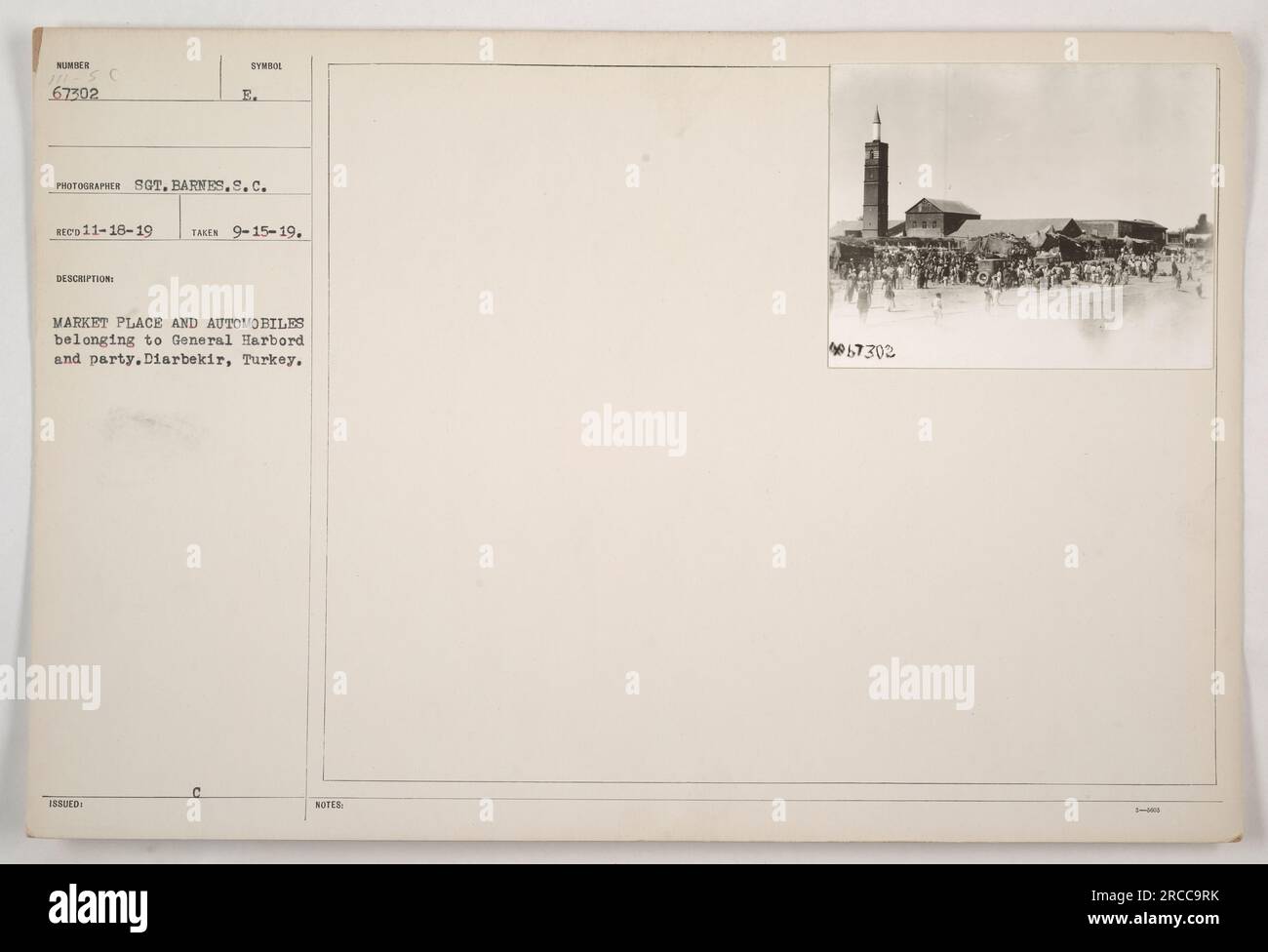 Marketplace and automobiles owned by General Harbord and his entourage ...