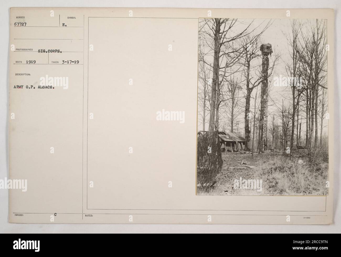 An image showing an Army Observation Post (O.P.) in Alsace during World ...