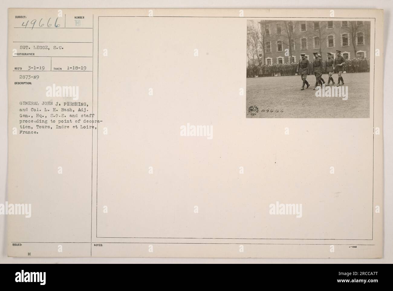 General John J. Pershing and Col. L.H. Bash, along with their staff ...