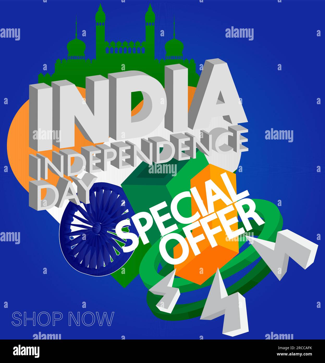 Indian Independence Day Sale poster with flag tricolor, green, orange ...