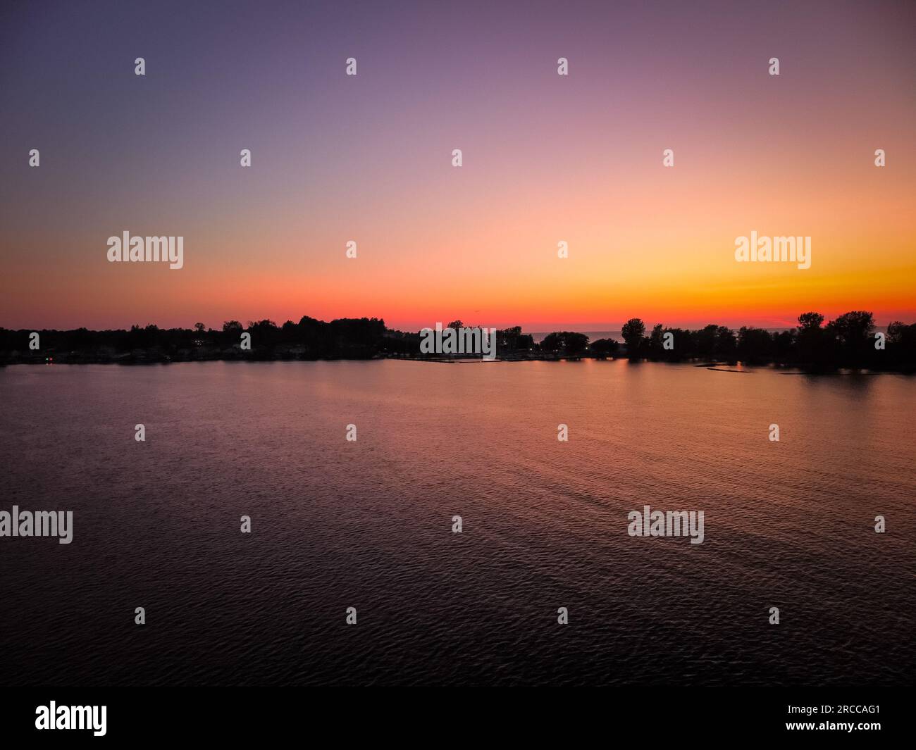 "Sunset Serenity: Aerial View Over Water Stock Photo - Alamy