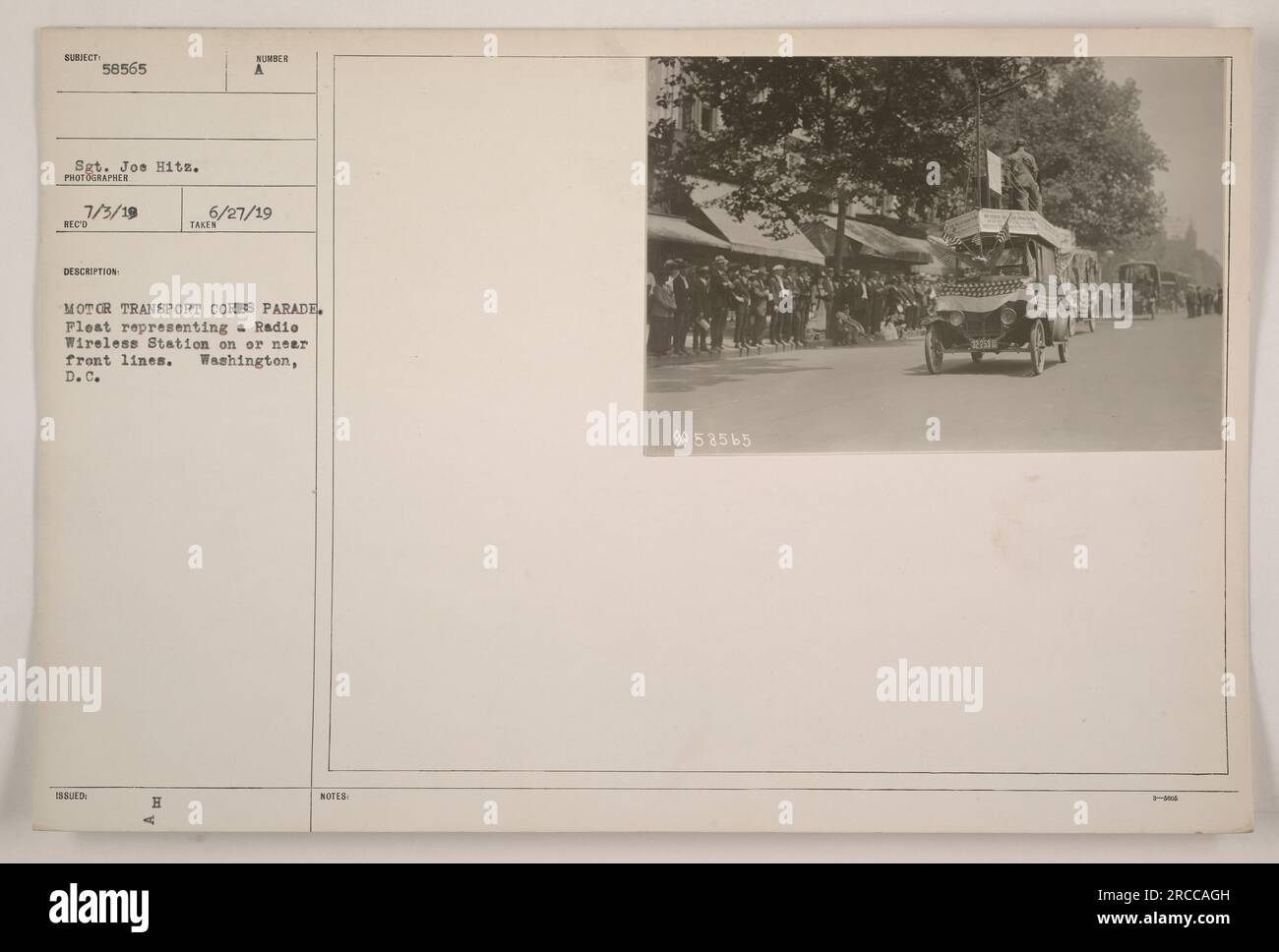 Motor Transport Corps Parade float depicting a Radio Wireless Station ...