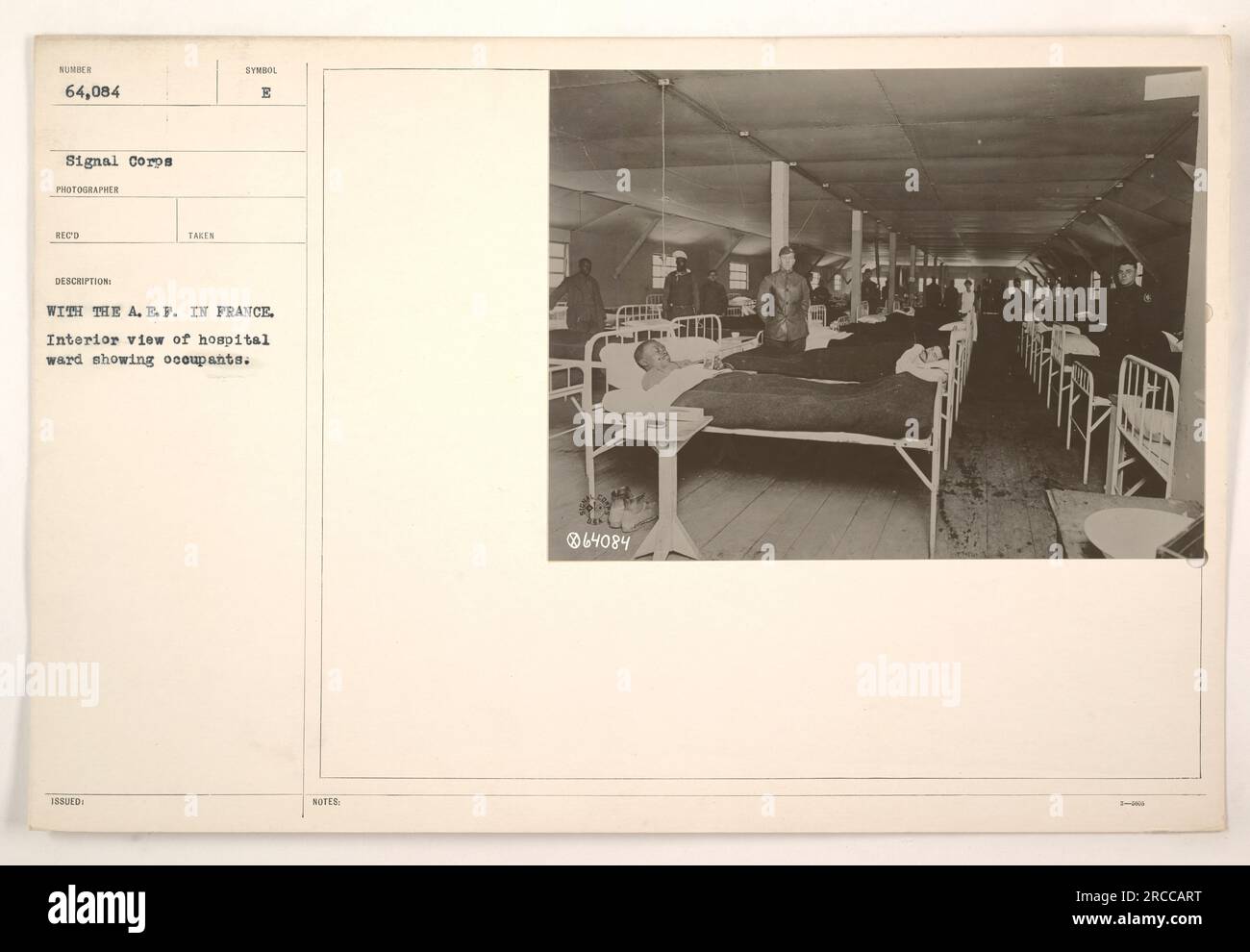 Interior view of a hospital ward in France during World War One ...