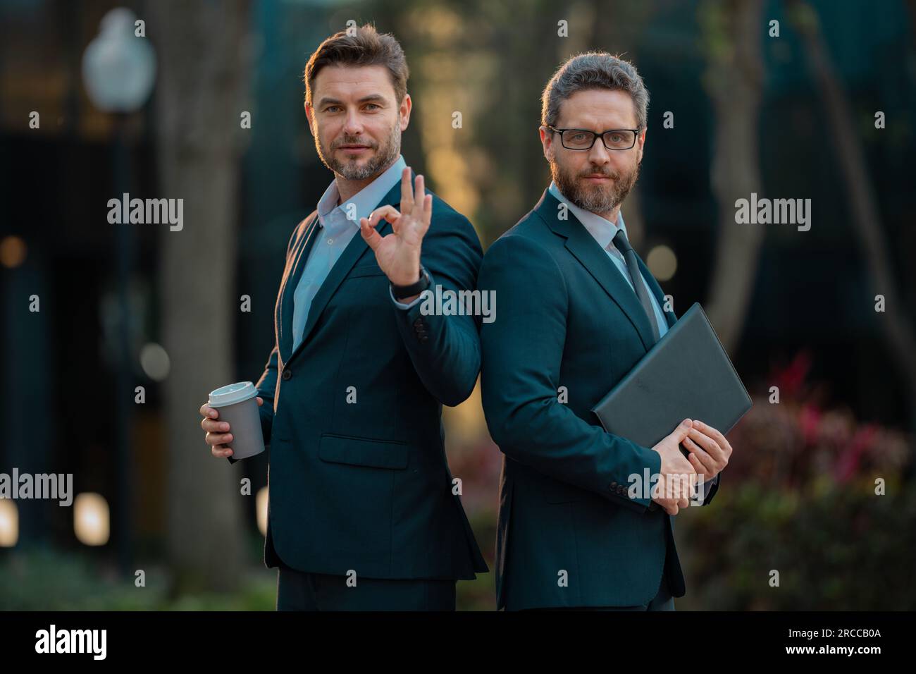 Two successful business men brainstormed ideas for their next business ...