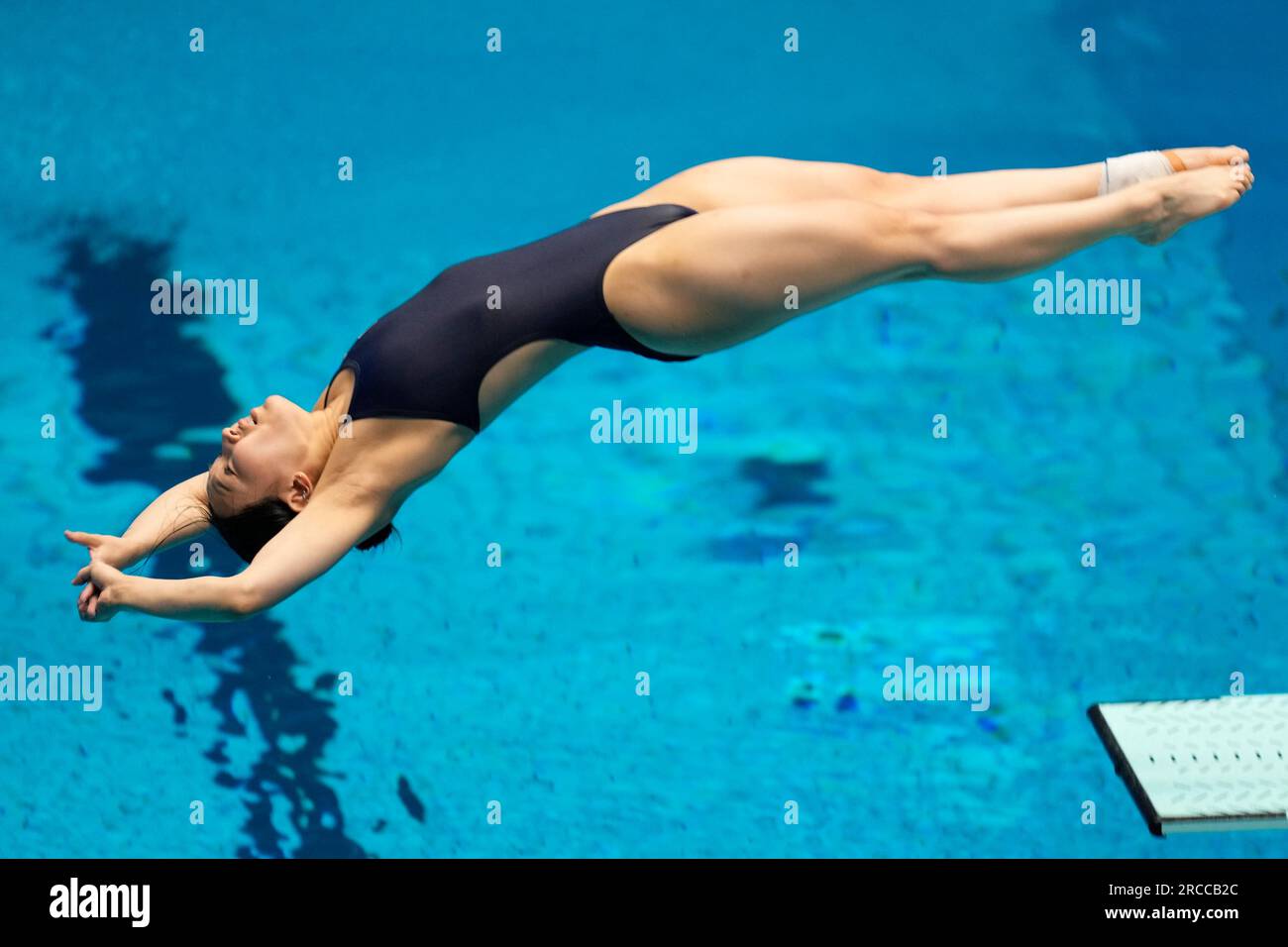 Kim Su-ji of South Korea competes in the 1m Springboard Women event at ...