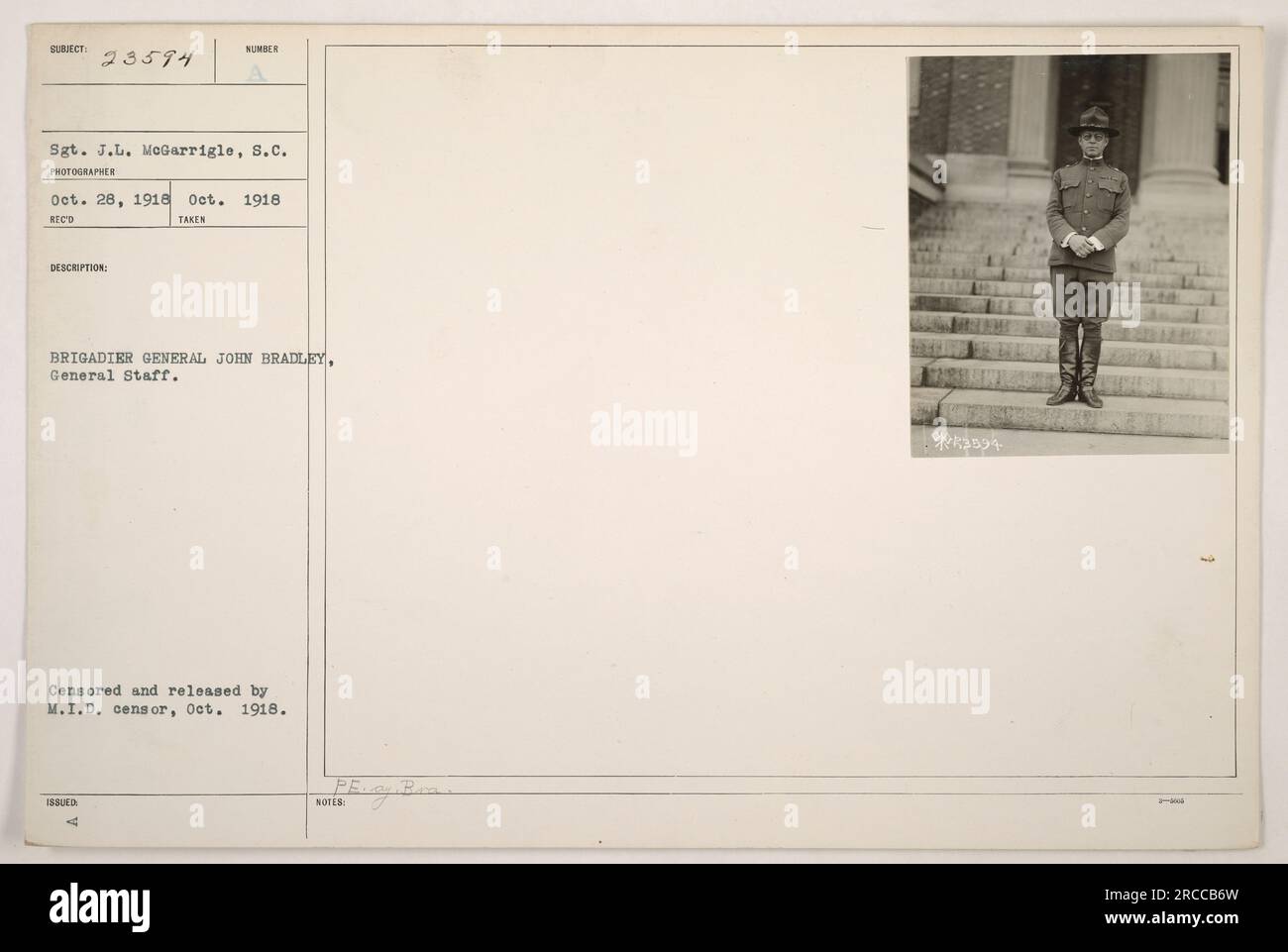 Brigadier General John Bradley, of the General Staff, is seen in this ...