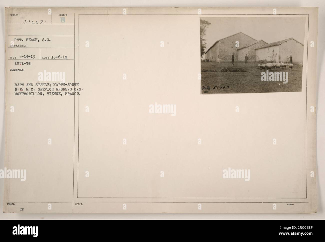 A photograph depicting a barn and stable, located in Montmorillon ...