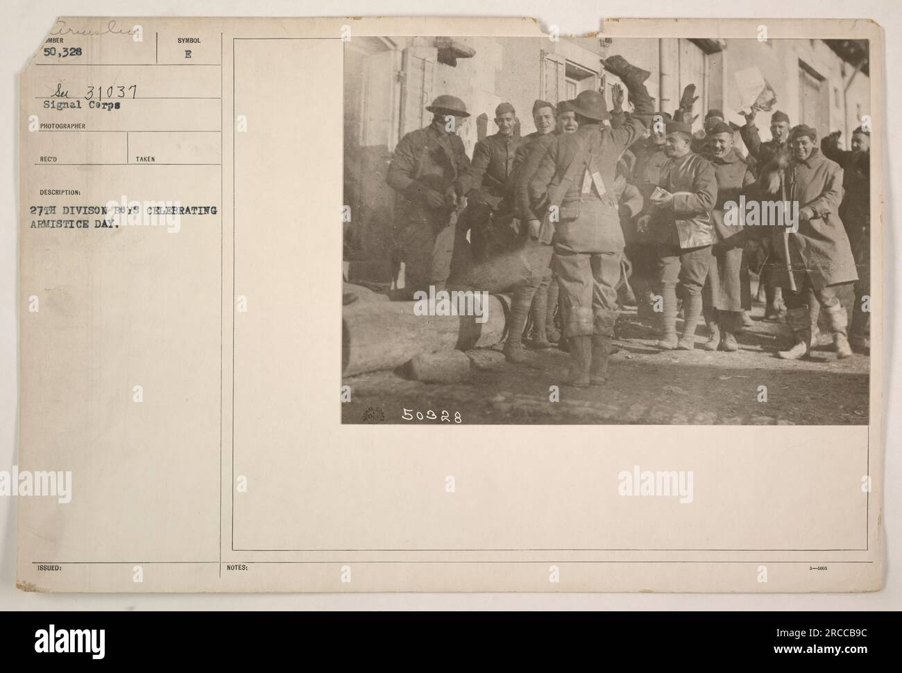 Caption: 27th Division soldiers of the American military celebrating ...