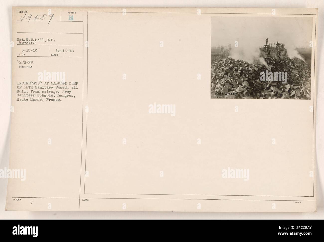 Incinerator at salvage dump of 11th Sanitary Squad, all built from ...