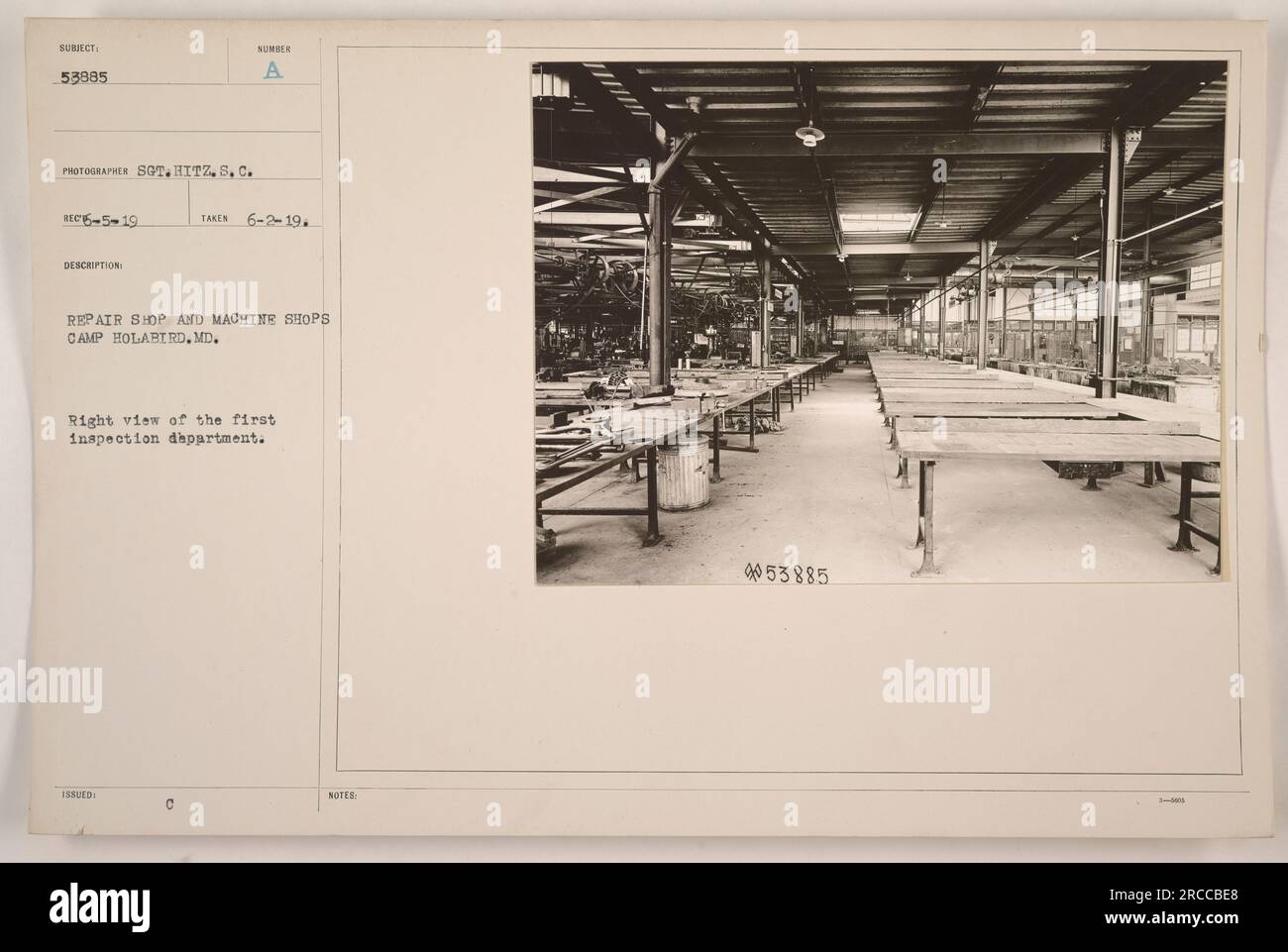 Right view of the first inspection department in a repair and machine ...