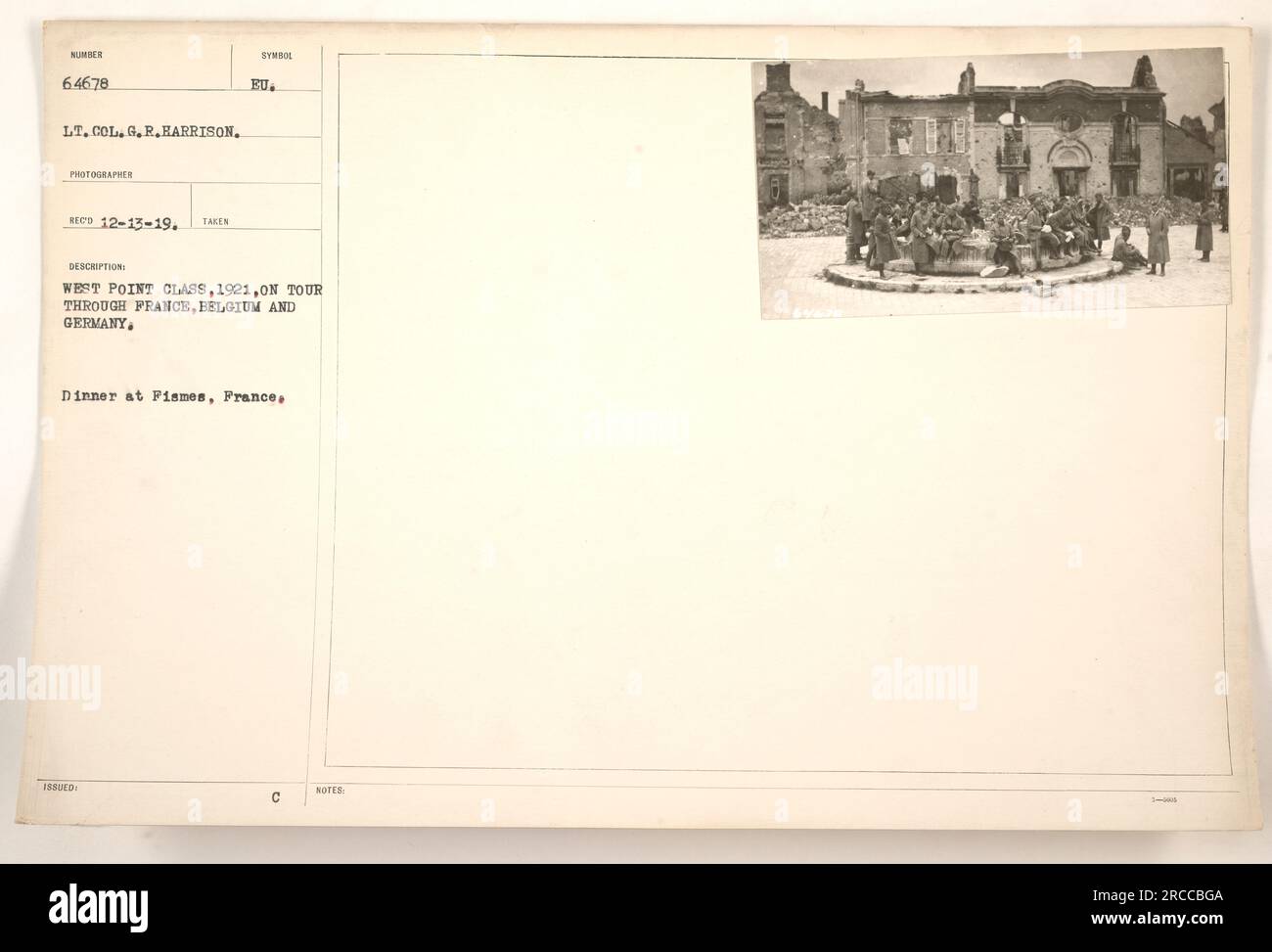 West Point Class of 1921 on tour through France, Belgium, and Germany ...