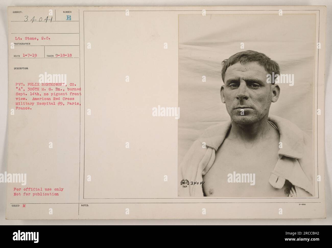 Image shows Pvt. Felix Bentkowski of Company "A," 306th M.G. Bn., who ...