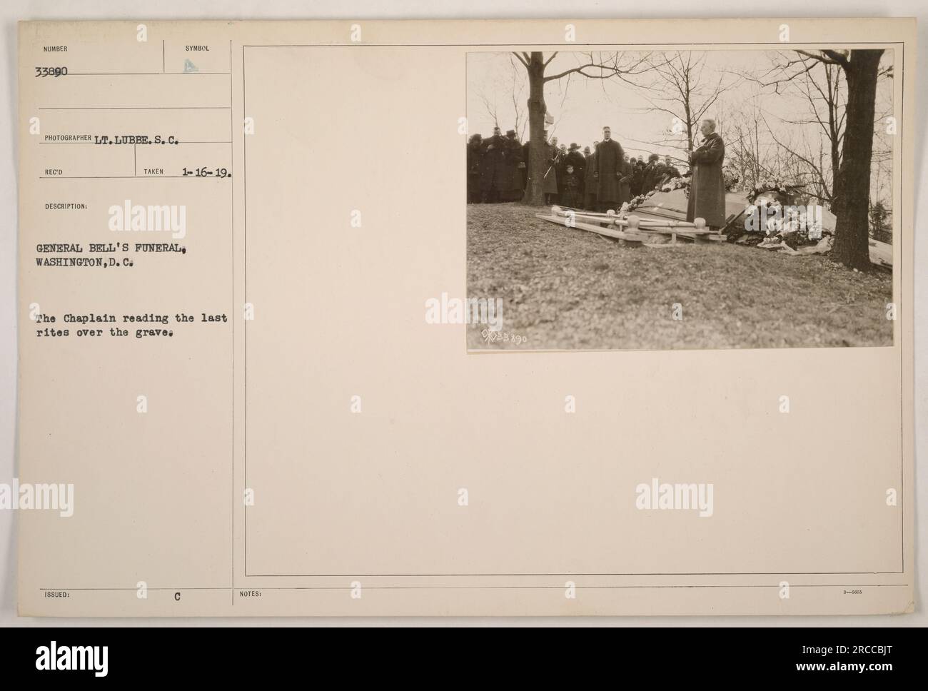Chaplain performing funeral rites at General Bell's funeral in ...