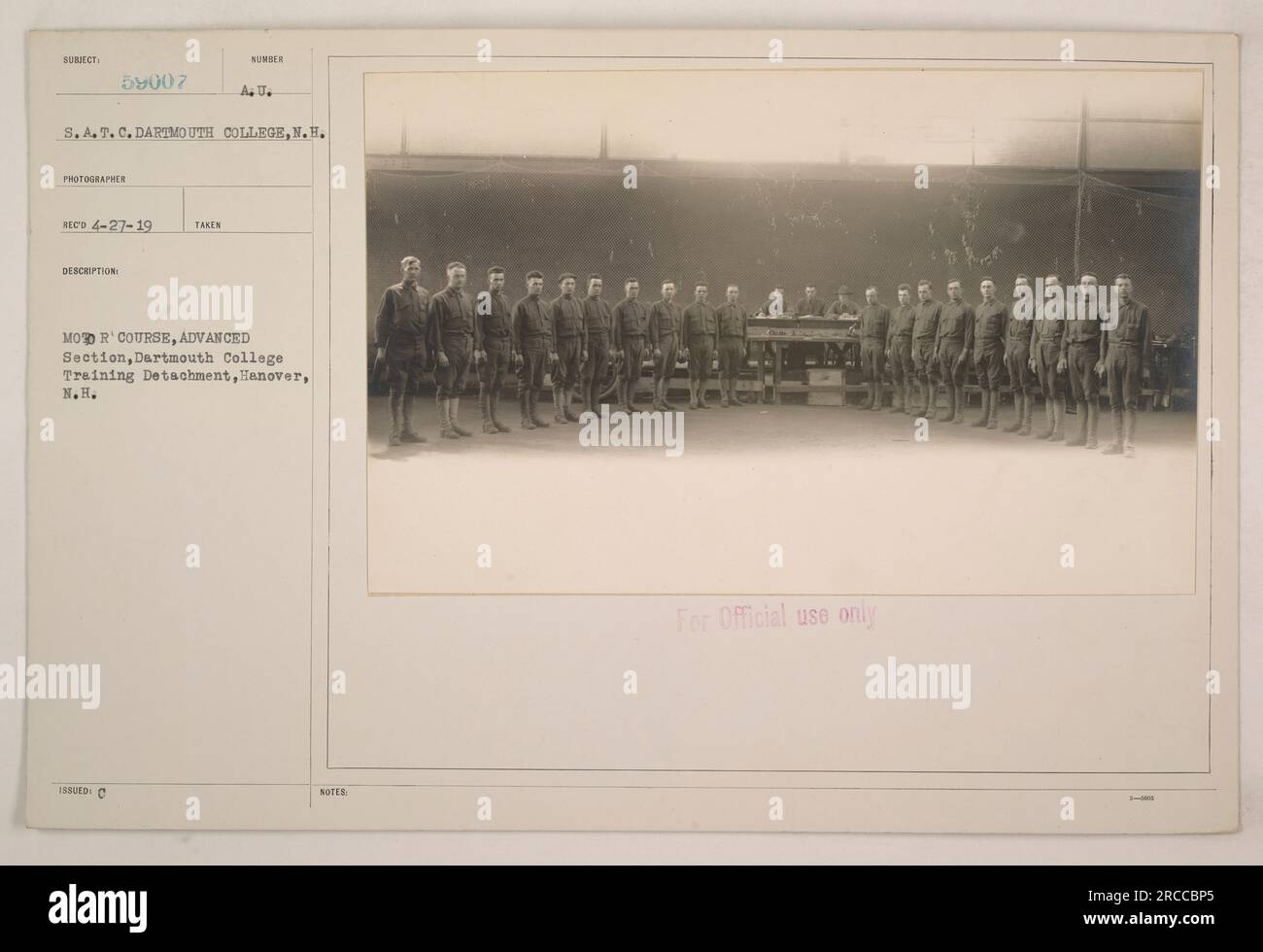 American college student army training corps s a t c hi-res stock ...