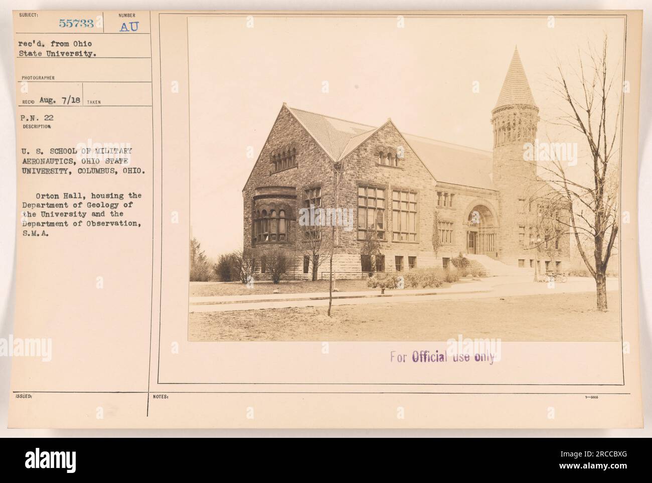 Orton Hall at Ohio State University, Columbus, Ohio is shown. It houses ...