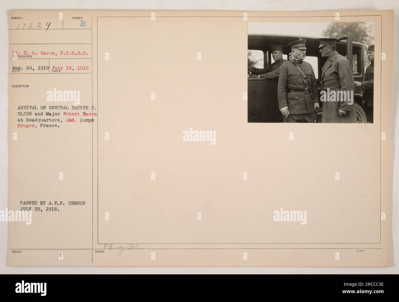 Lt. E. O. Harrs, S.C.U.S.R., took this photo on August 24, 1918. It ...