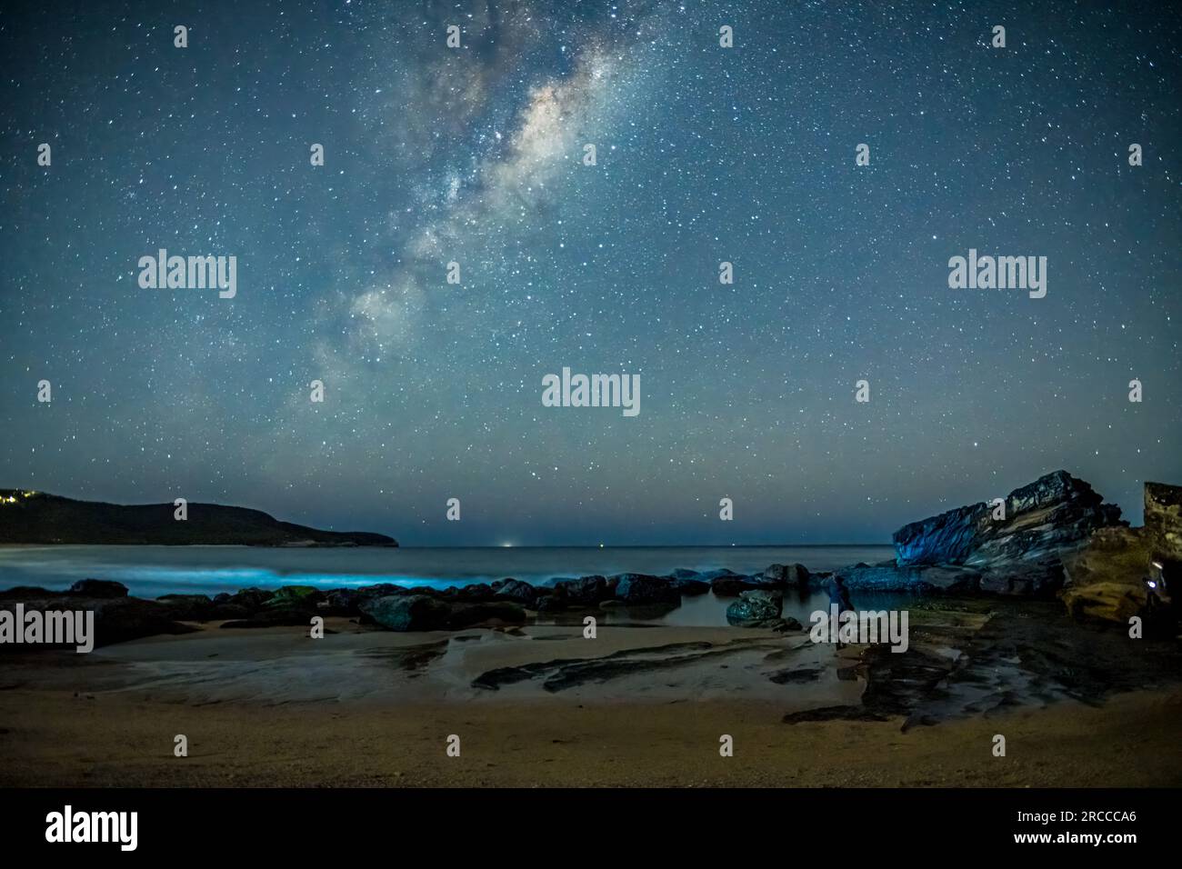 The night sky and the Milky Way from Killcare Beach on the Central ...