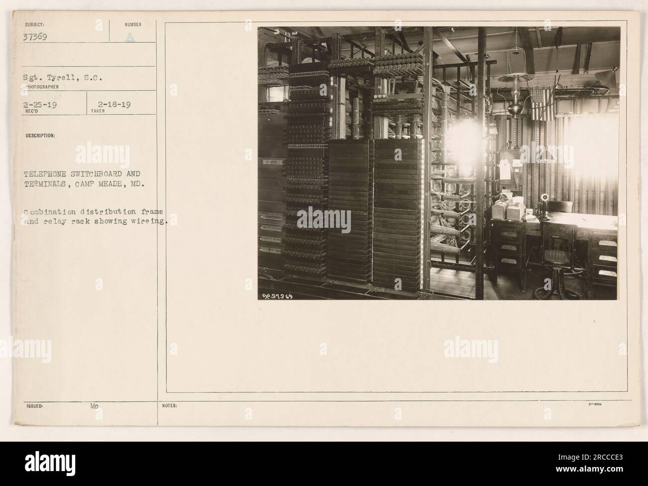 A combination distribution frame and relay rack is shown in this ...