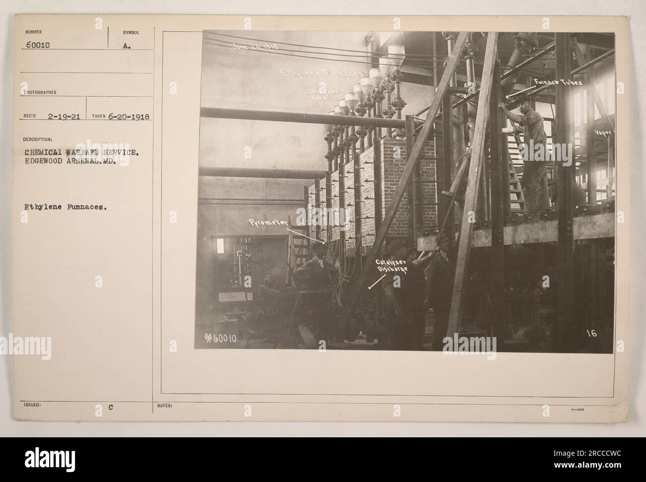 Image of the ethylene furnaces at Edgewood Arsenal, MD during World War ...