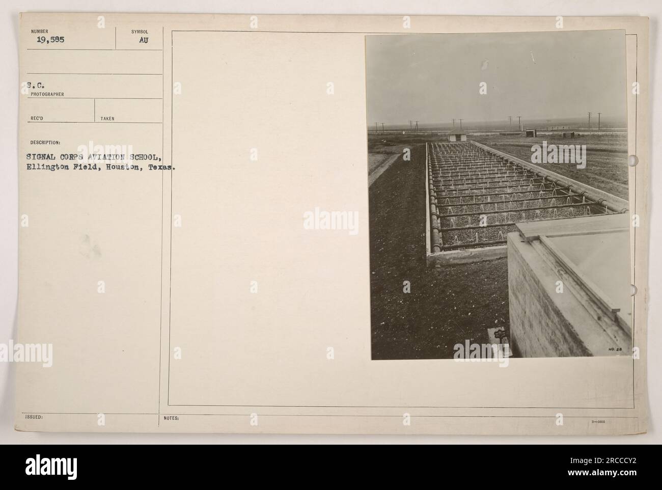 Soldiers at Signal Corps Aviation School at Ellington Field in Houston, Texas, during World War ...