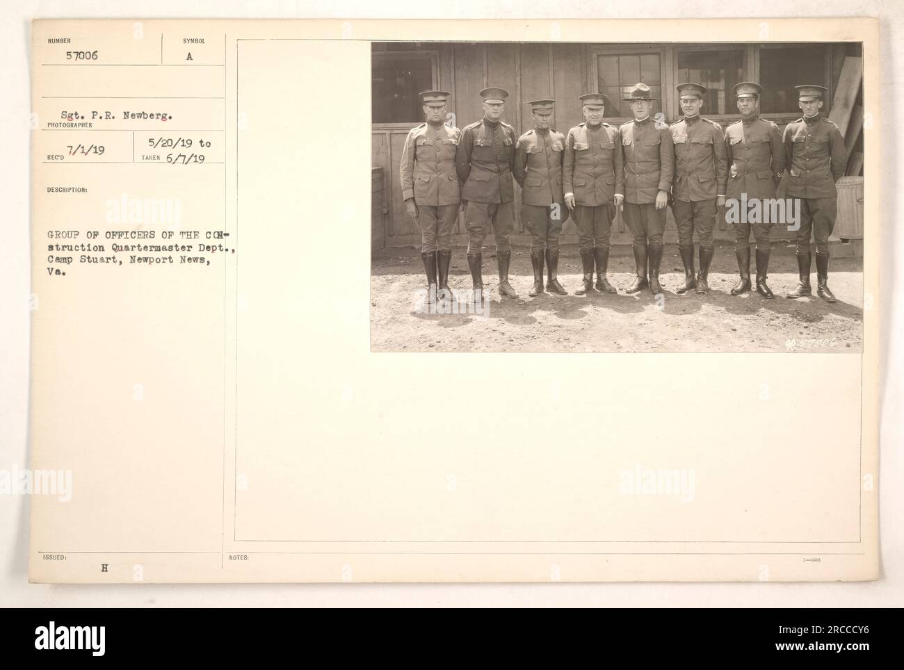 Group of officers from the Construction Quartermaster Department at ...