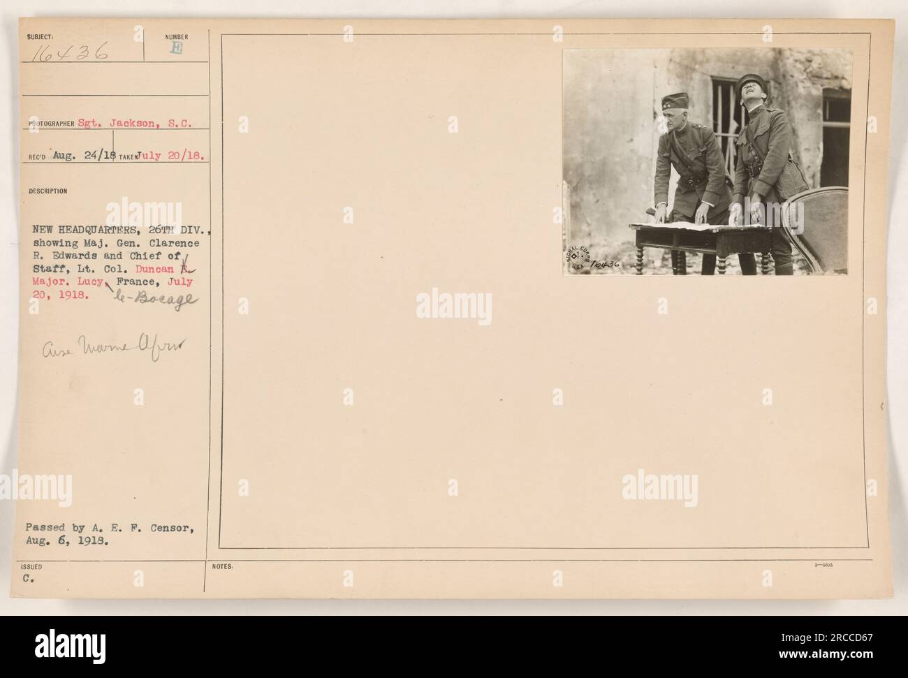 Maj gen clarence r edwards hi-res stock photography and images - Alamy