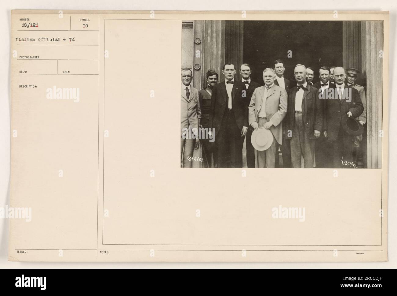 An Italian official during World War One. Photograph taken by the ...