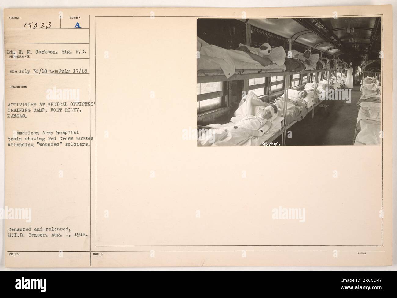 American Army hospital train showing Red Cross nurses attending ...