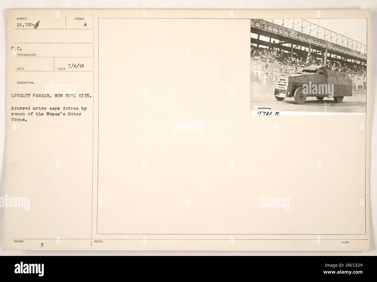 The image depicts a loyalty parade in New York City during World War I ...