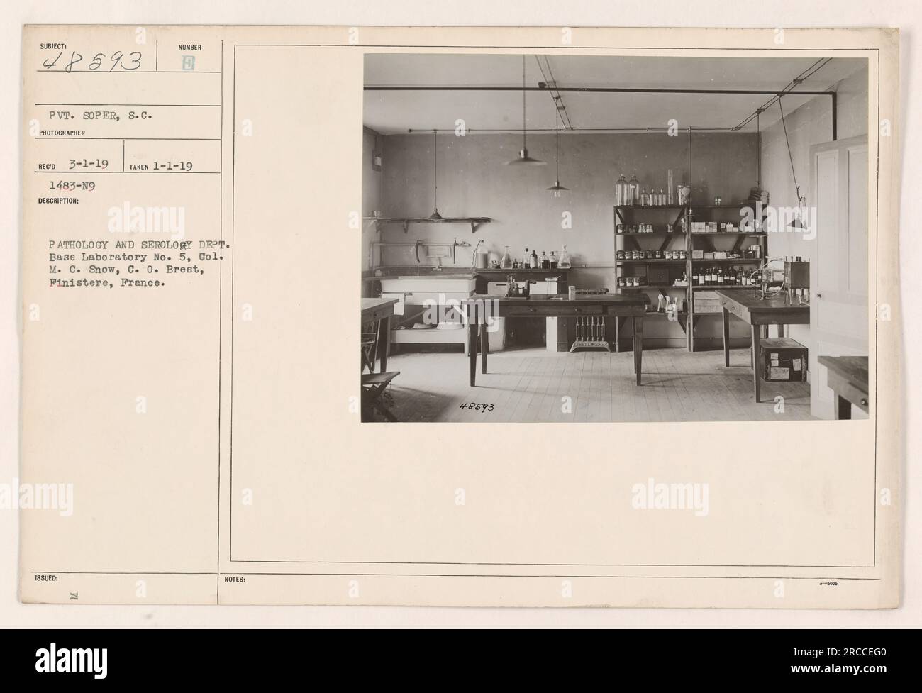 Photograph of soldiers working in the Pathology and Serology Department ...