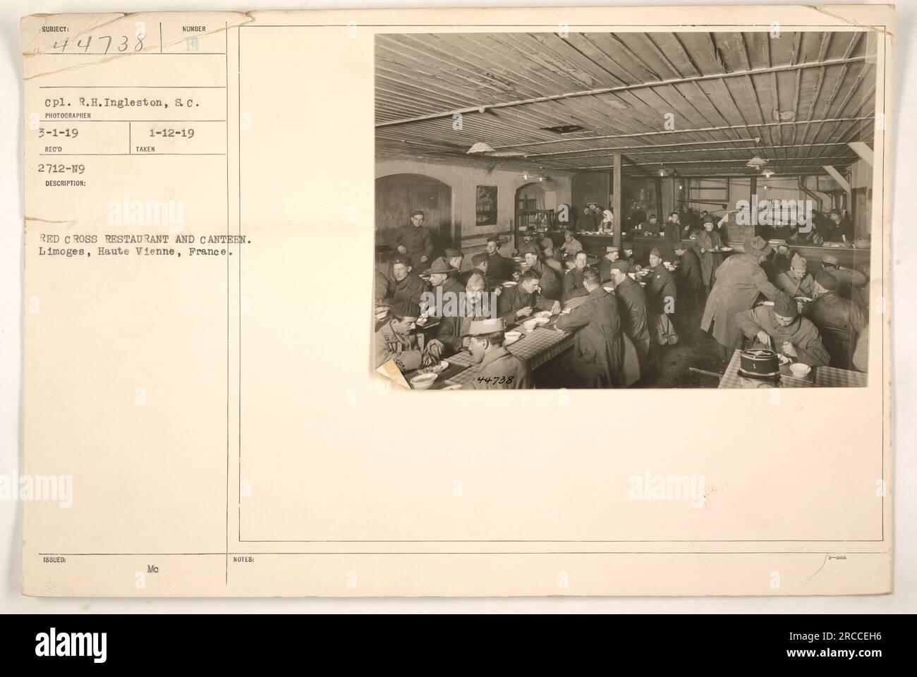A photograph taken by Corporal R.H. Ingleston on March 1, 1919, depicts ...