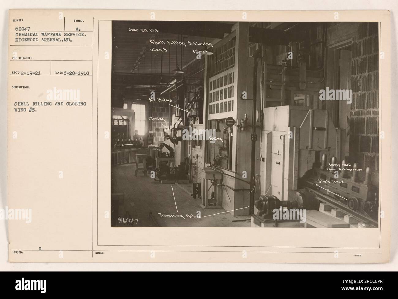 This photograph reveals the interior of Shell Filling and Closing Wing ...