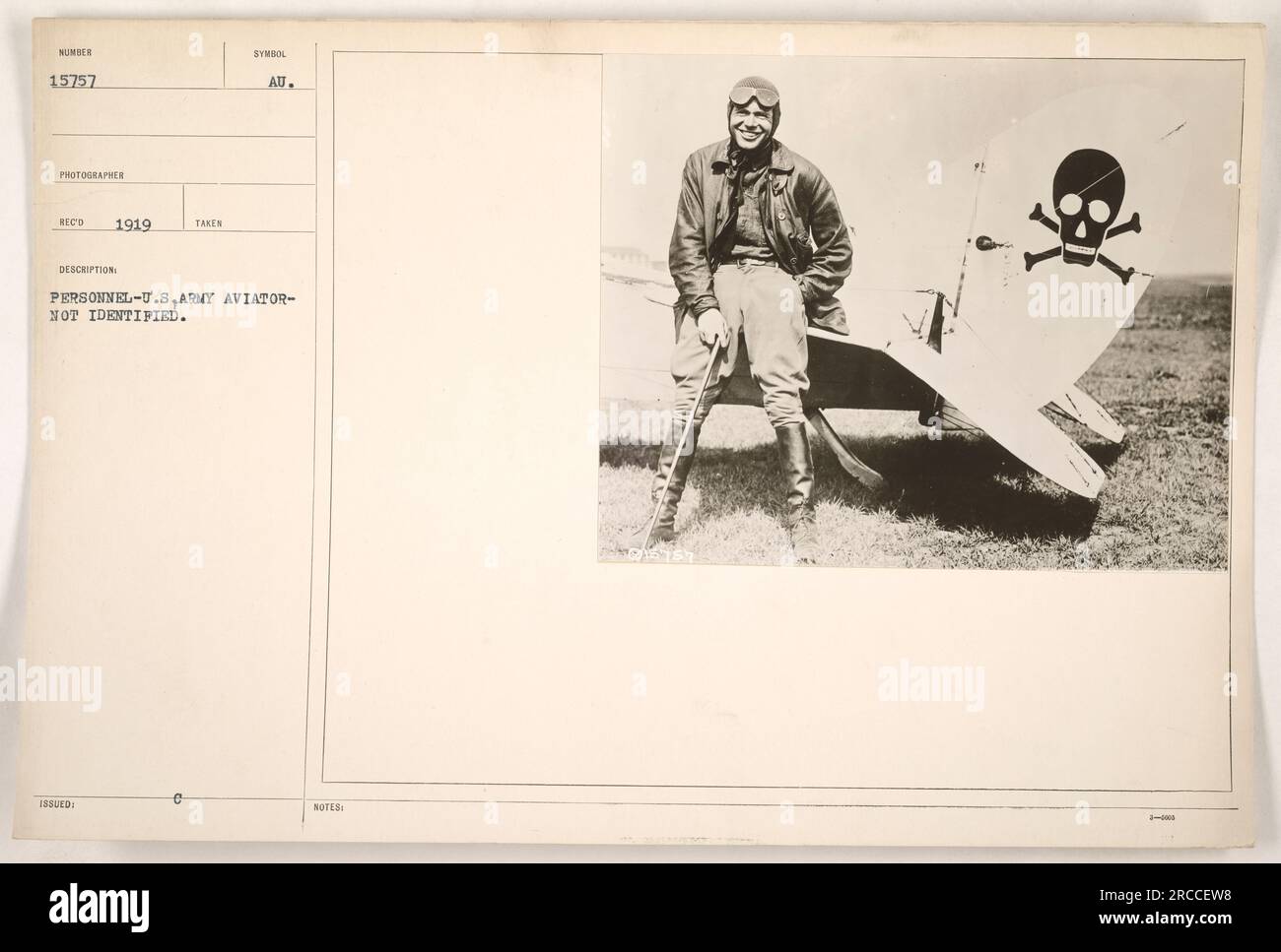 US Army Aviator during World War I, date of the photograph not ...