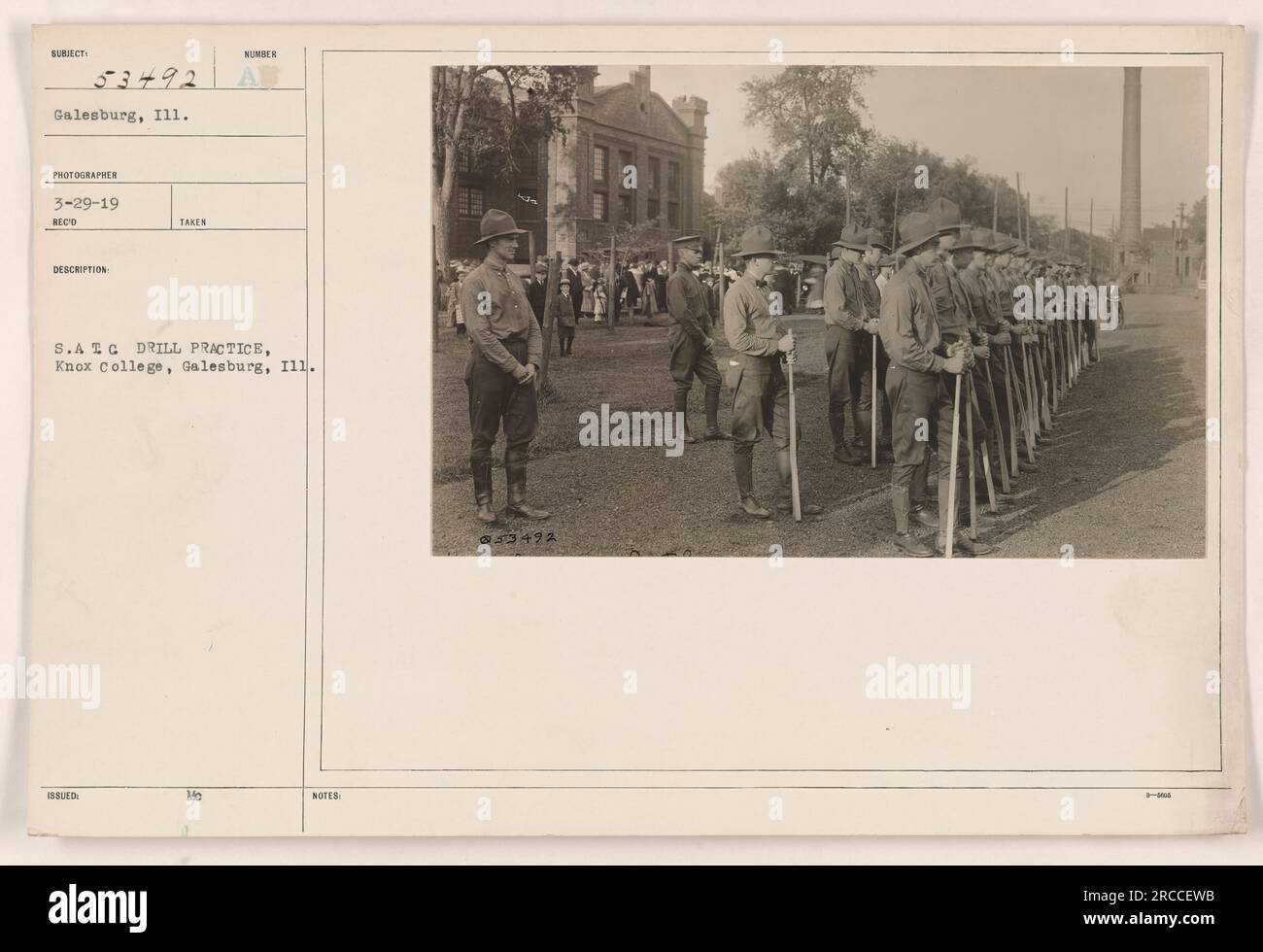 Soldier getting drill practice at Knox College in Galesburg, Illinois ...