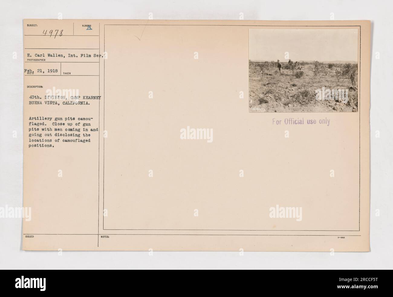 The image captures artillery gun pits at Camp Kearney in Buena Vista ...