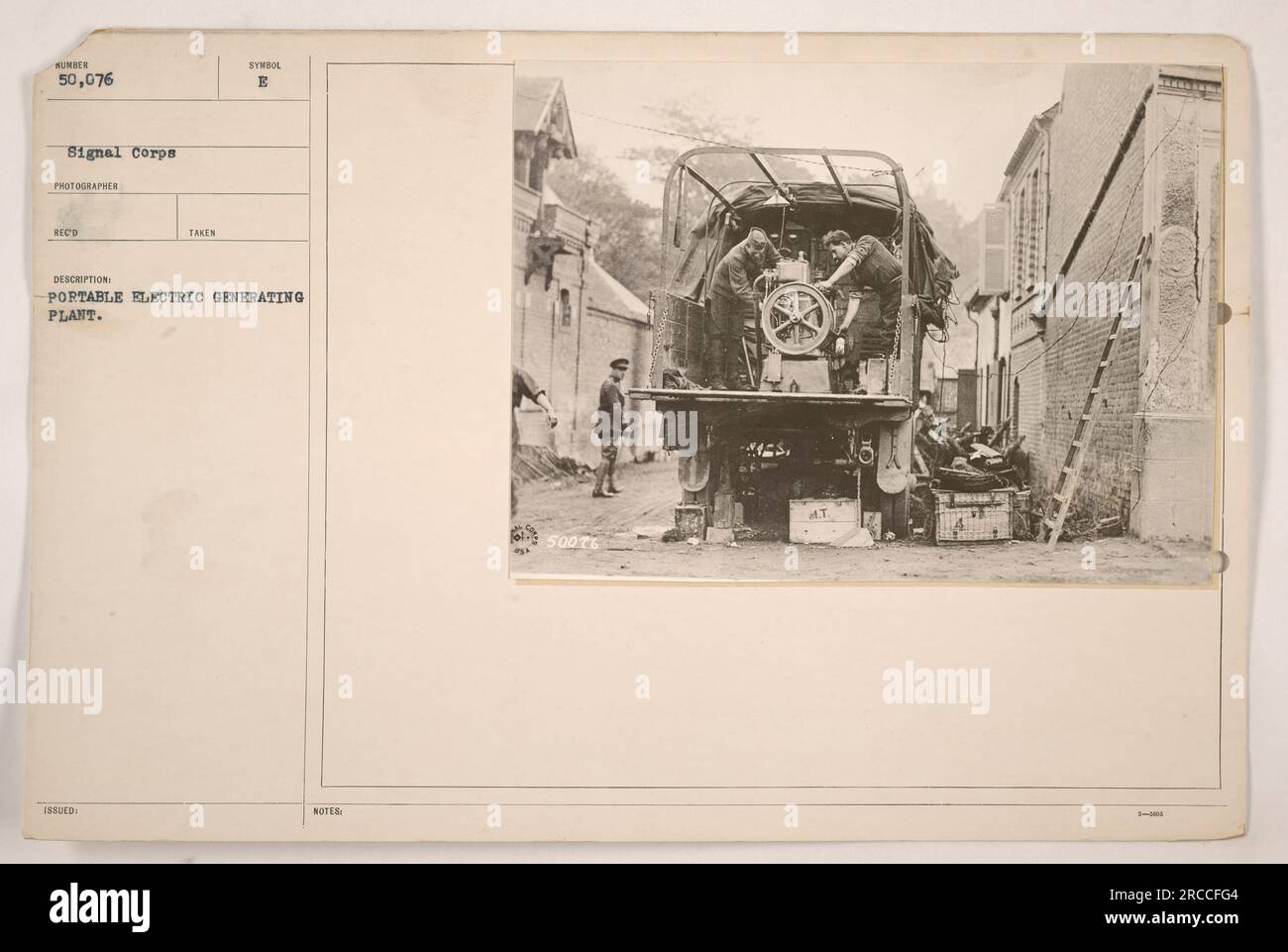 A photograph of a portable electric generating plant used during World ...