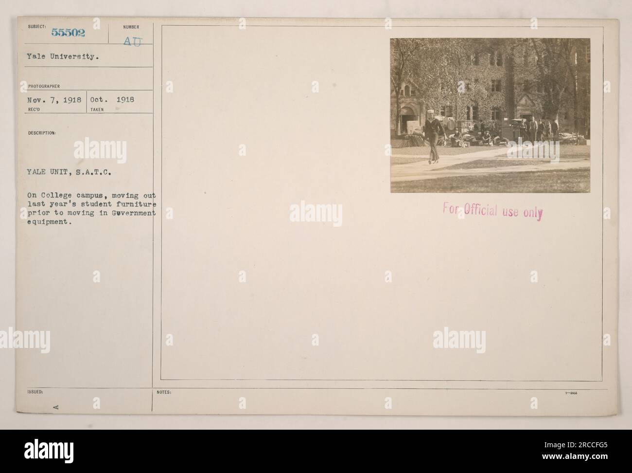Soldiers from the Yale Unit, Student Army Training Corps (S.A.T.C ...