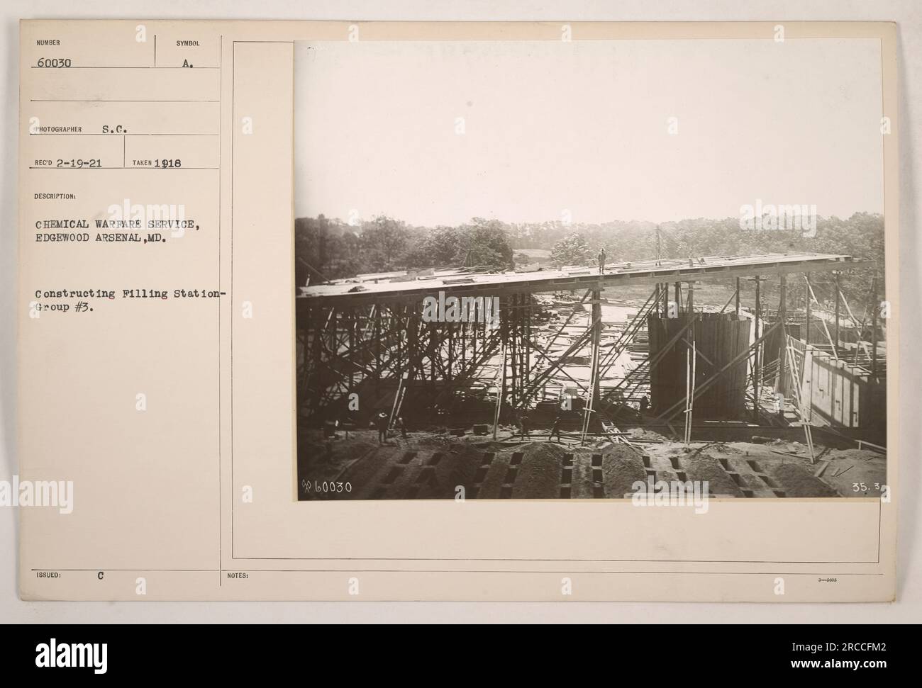 Construction of a filling station for the Chemical Warfare Service at ...