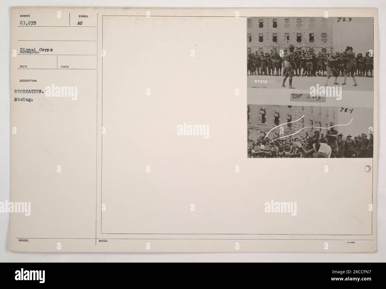 Soldiers participating in a recreational boxing match during World War ...