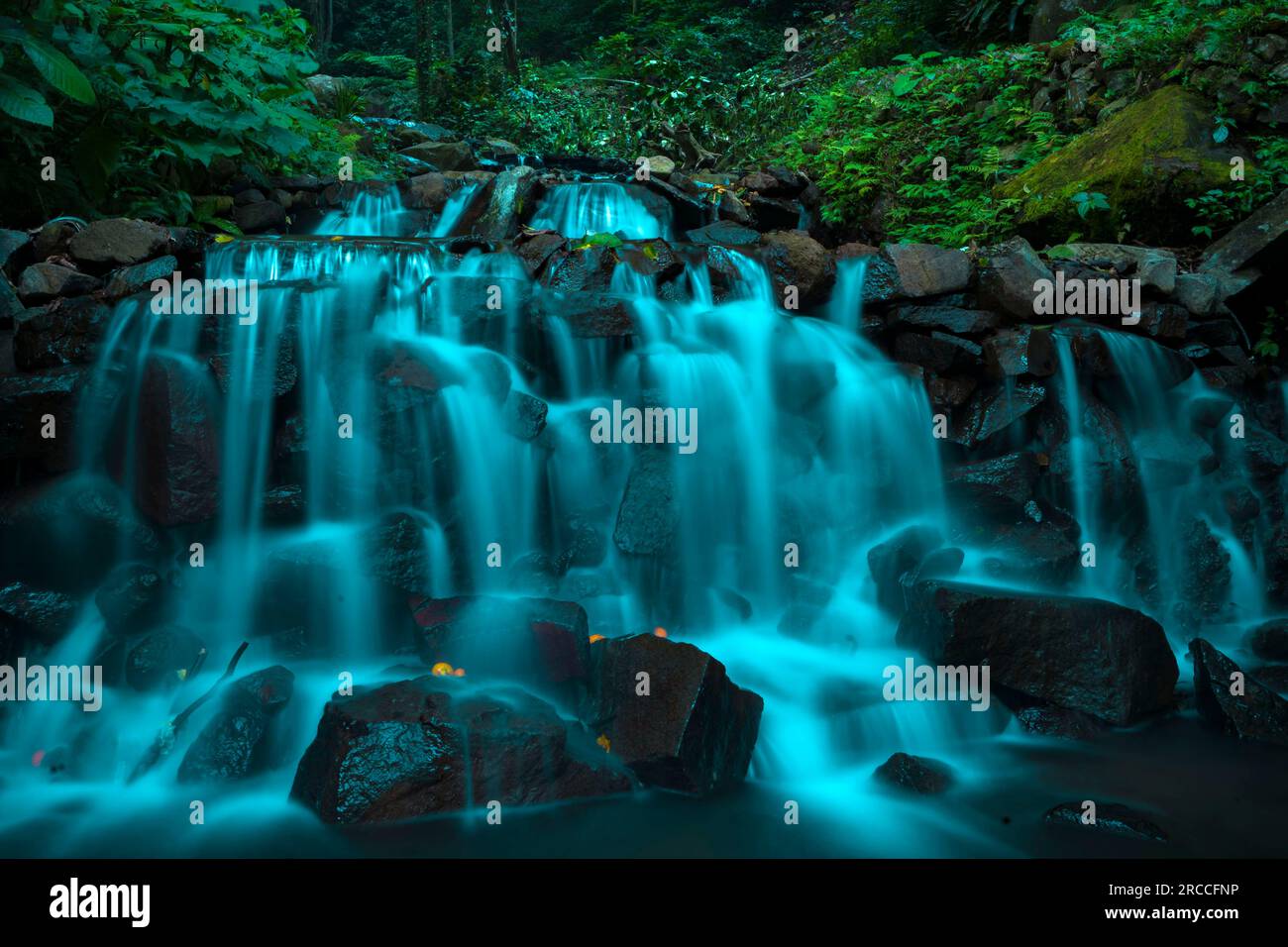 Landscape of multilevel waterfalls in Dlundung, Trawas, Mojokerto ...