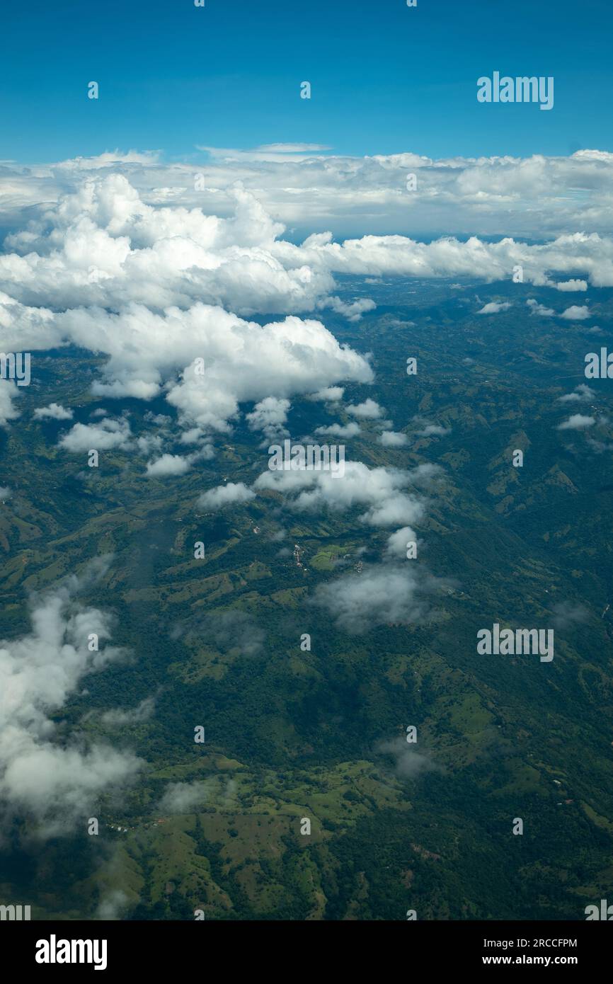 Aerial View of Mountains, Hills, Trees, Farms, Houses and Small ...