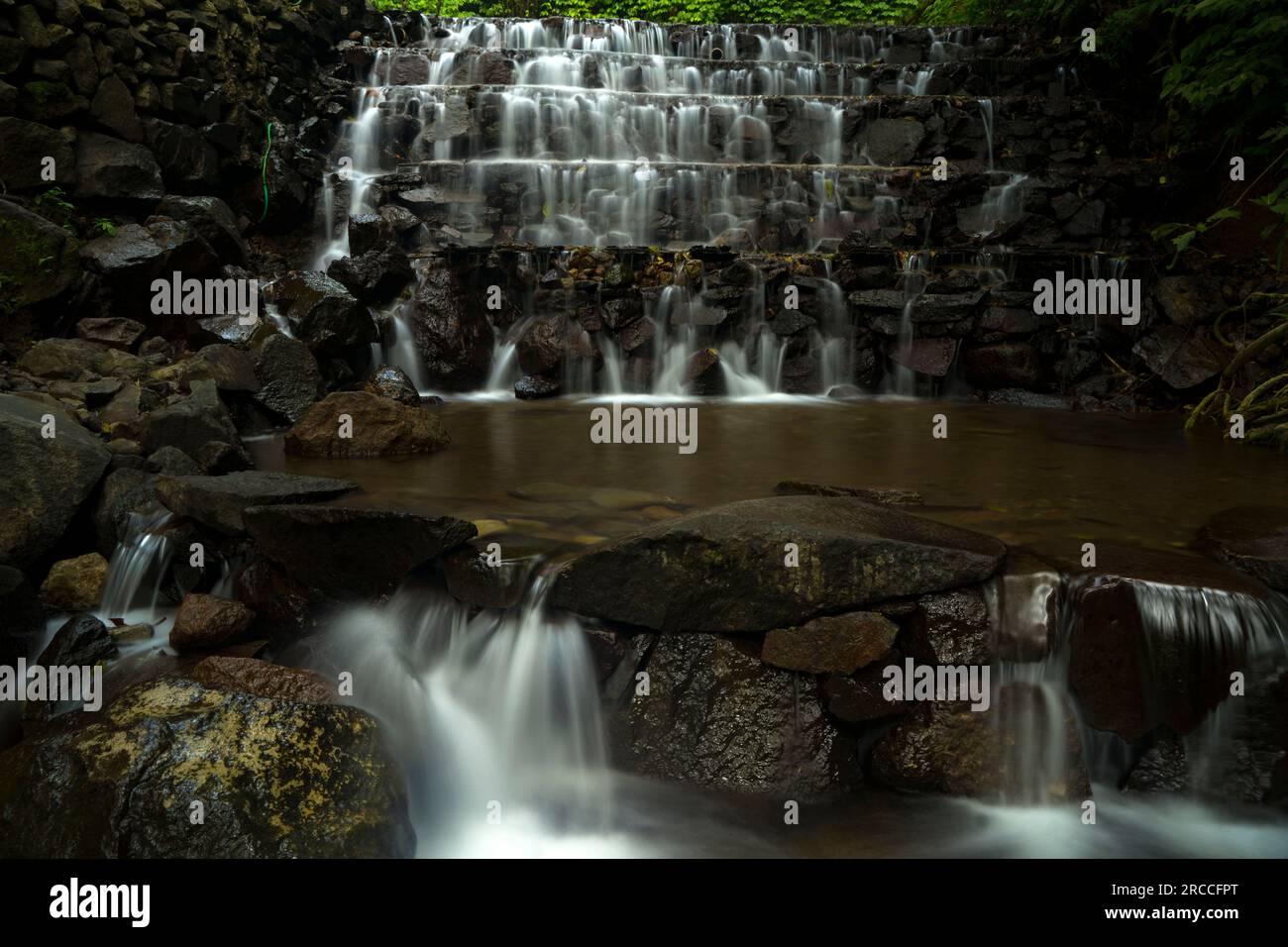 Landscape of multilevel waterfalls in Dlundung, Trawas, Mojokerto ...