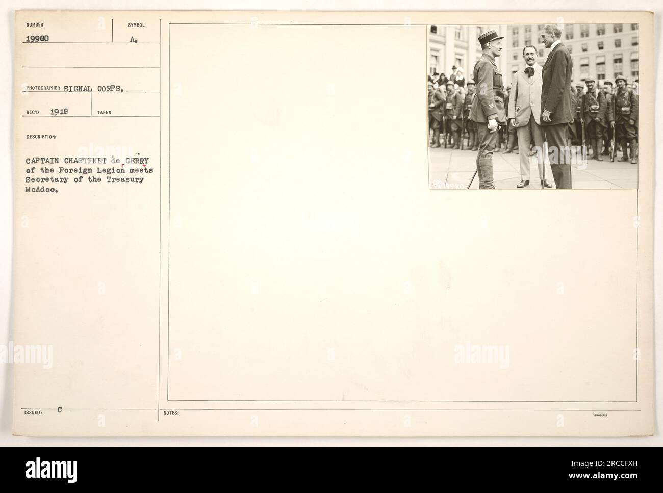 Caption: "Captain Chastenet de Gerry of the Foreign Legion meets ...