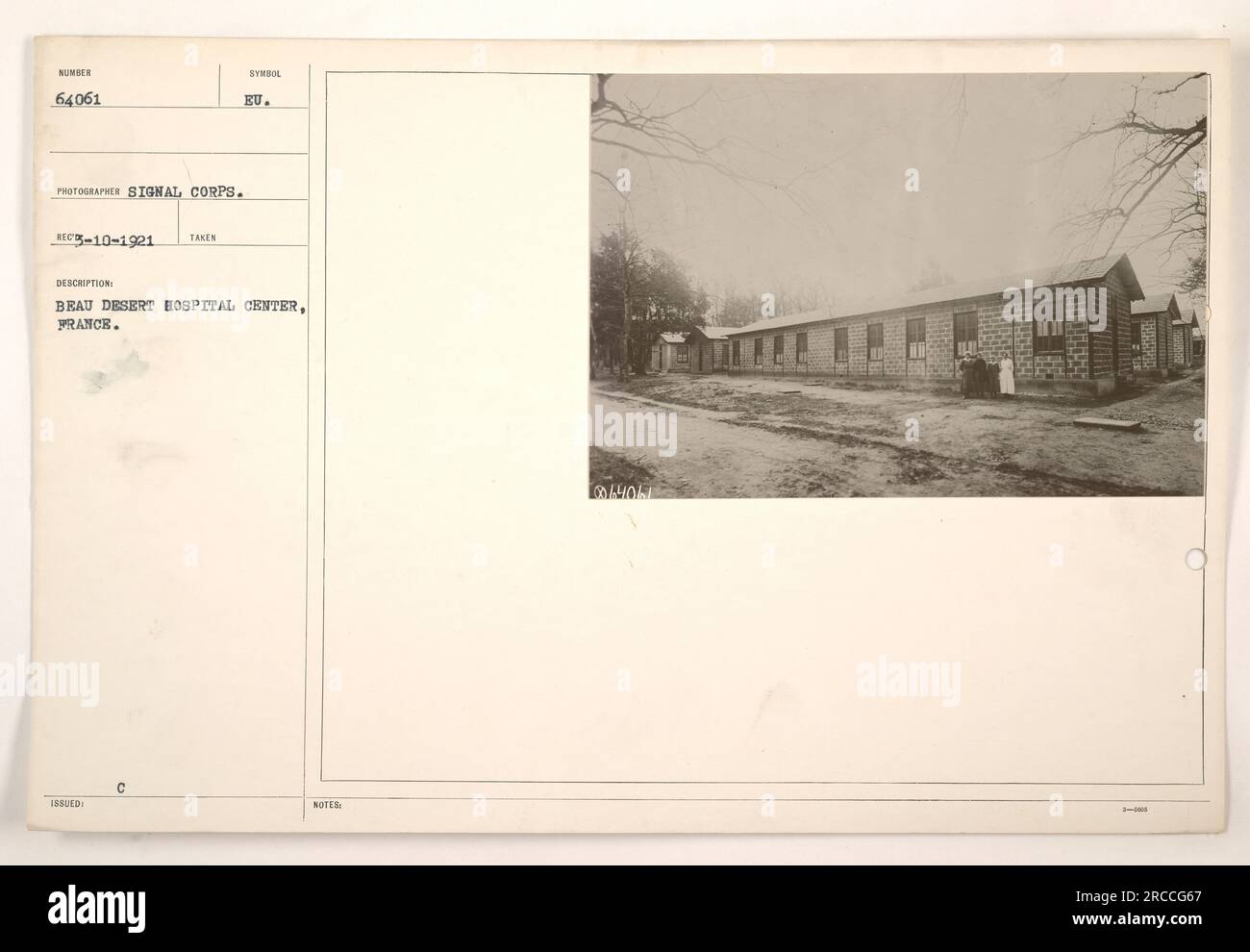 Beau Desert Hospital Center in France during World War I. Photograph ...